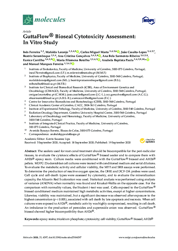 (PDF) GuttaFlow ® Bioseal Cytotoxicity Assessment: In Vitro Study