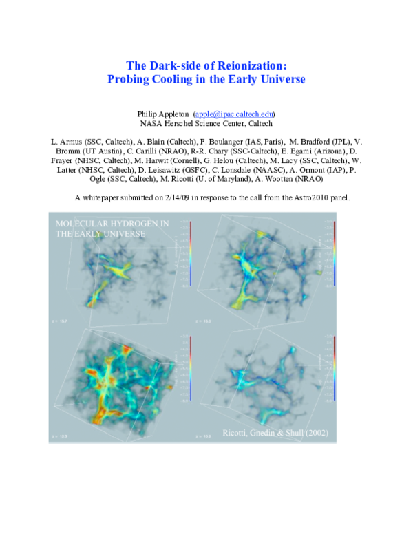 (PDF) The Dark Side of Reionization: Probing Cooling in the Early Universe