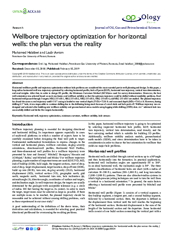 (PDF) Wellbore trajectory optimization for horizontal wells: the plan ...