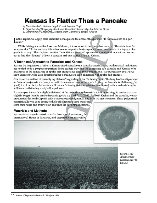 (PDF) Kansas Is Flatter Than a Pancake