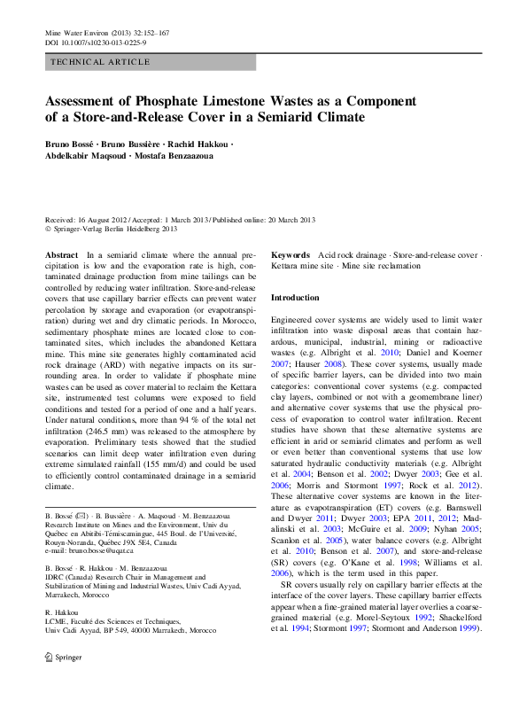 (PDF) Assessment of Phosphate Limestone Wastes as a Component of a ...