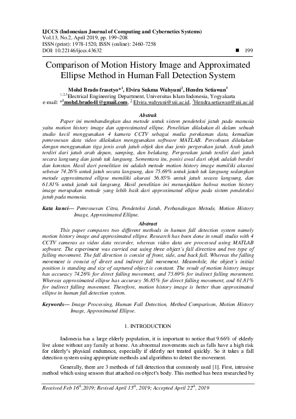 (PDF) Comparison of Motion History Image and Approximated Ellipse ...