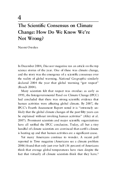 (PDF) The Scientific Consensus on Climate Change: How Do We Know We’re ...