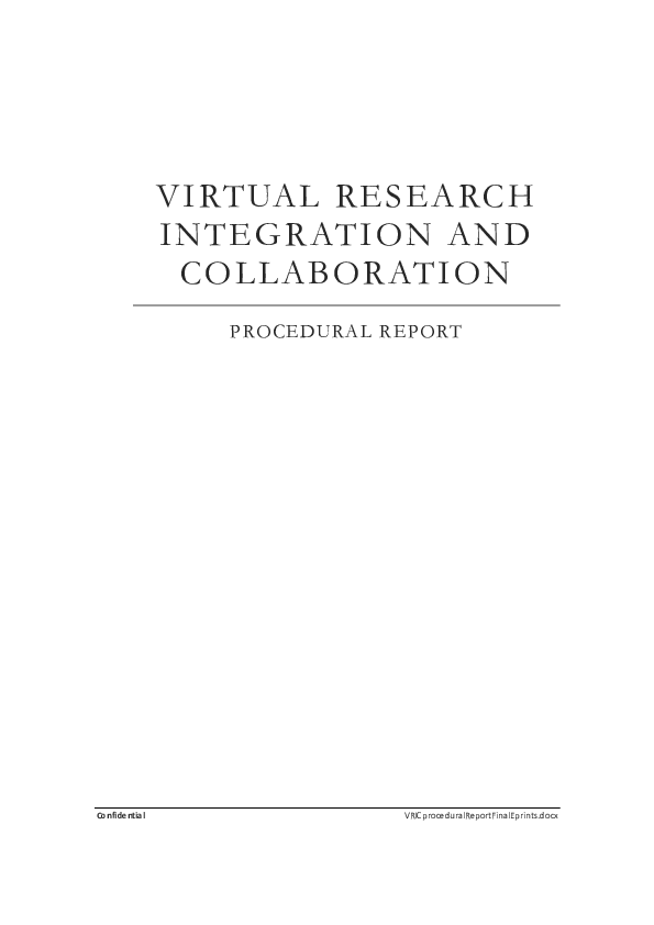 (PDF) Virtual Research Integration Collaboration: Procedural Report