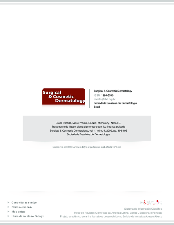(PDF) Tratamento do líquen plano pigmentoso com luz intensa pulsada