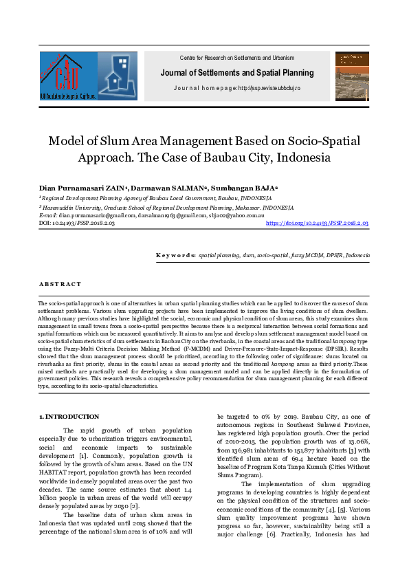 (PDF) Model of Slum Area Management Based on Socio-Spatial Approach ...