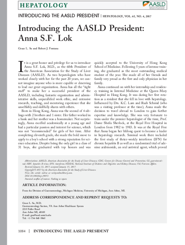 (PDF) Introducing the AASLD President