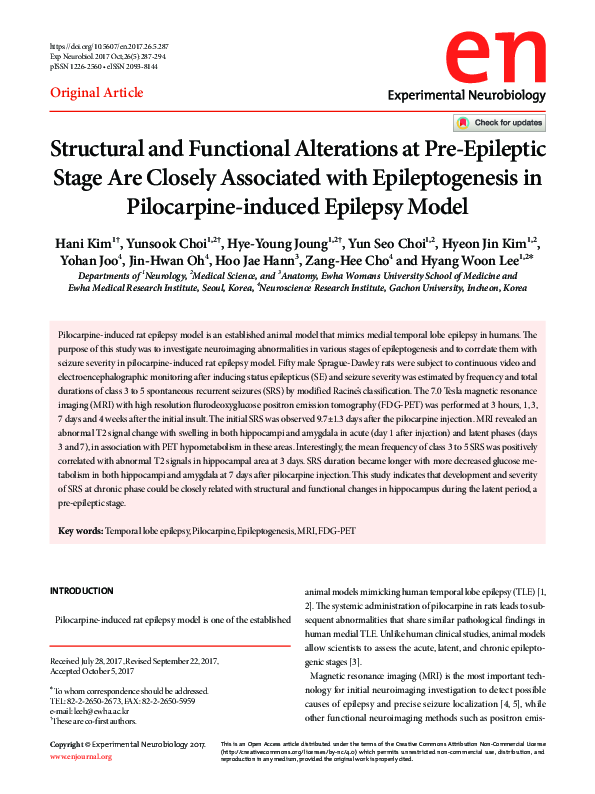 (PDF) Structural and Functional Alterations at Pre-Epileptic Stage Are ...