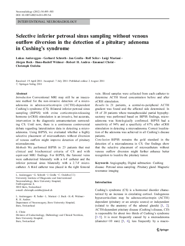 (PDF) Selective BIPSS Enhances Pituitary Adenoma Detection