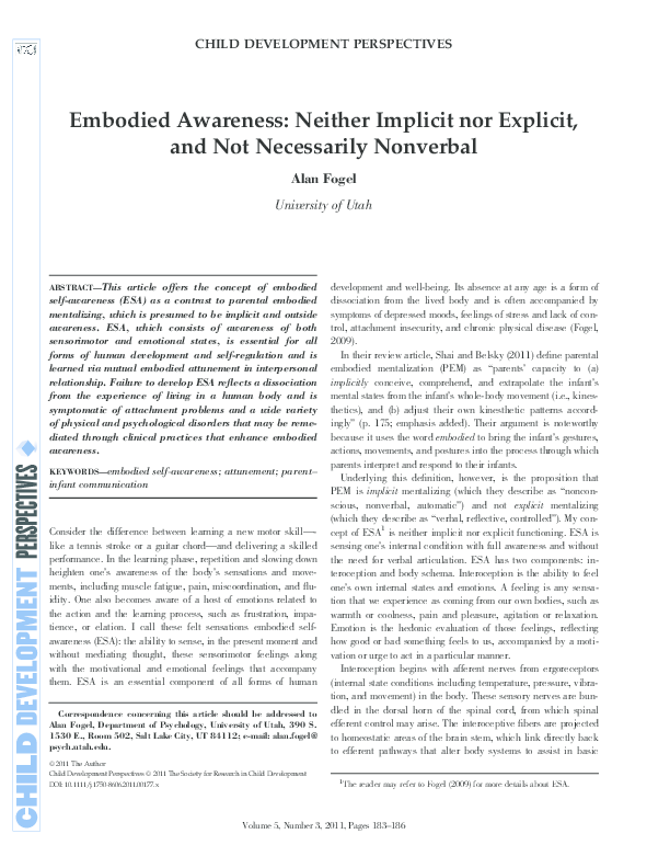 (PDF) Embodied awareness: Neither implicit nor explicit, and not ...