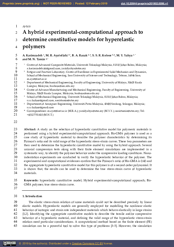 (PDF) A Hybrid Experimental-Computational Approach to Determine ...