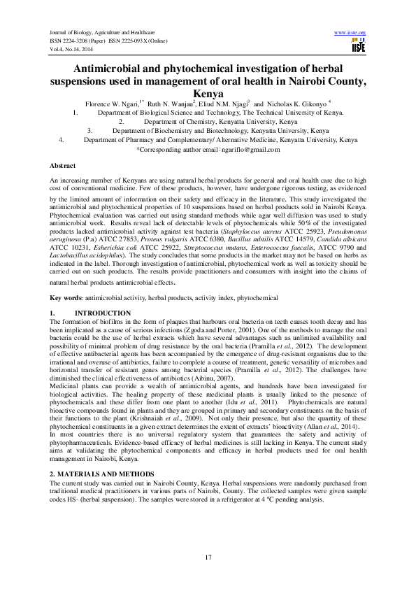 (PDF) Antimicrobial and phytochemical investigation of herbal ...