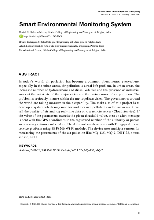 (PDF) Smart Environmental Monitoring System