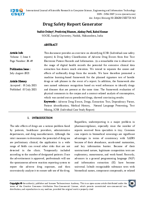 (PDF) Drug Safety Report Generator