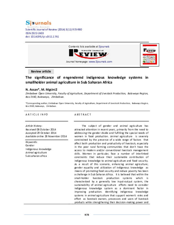 (PDF) Assan N, Moyo M (2014). Significance of engendered indigenous ...
