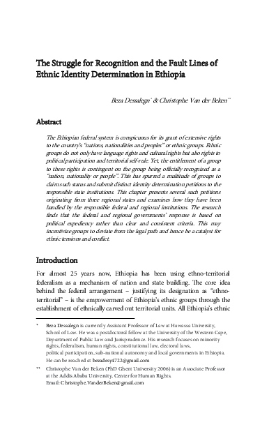 (PDF) The Struggle for Recognition and the Fault Lines of Ethnic ...