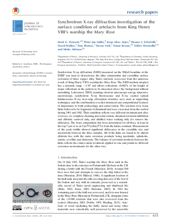 (PDF) Synchrotron X-ray diffraction investigation of the surface ...