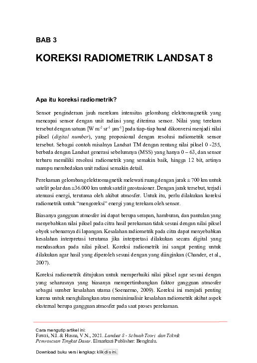 (PDF) Bab 3 - Koreksi Radiometrik Landsat 8