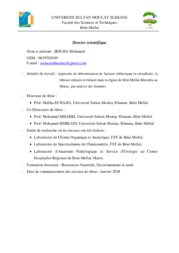 (PDF) Dossier scientifique