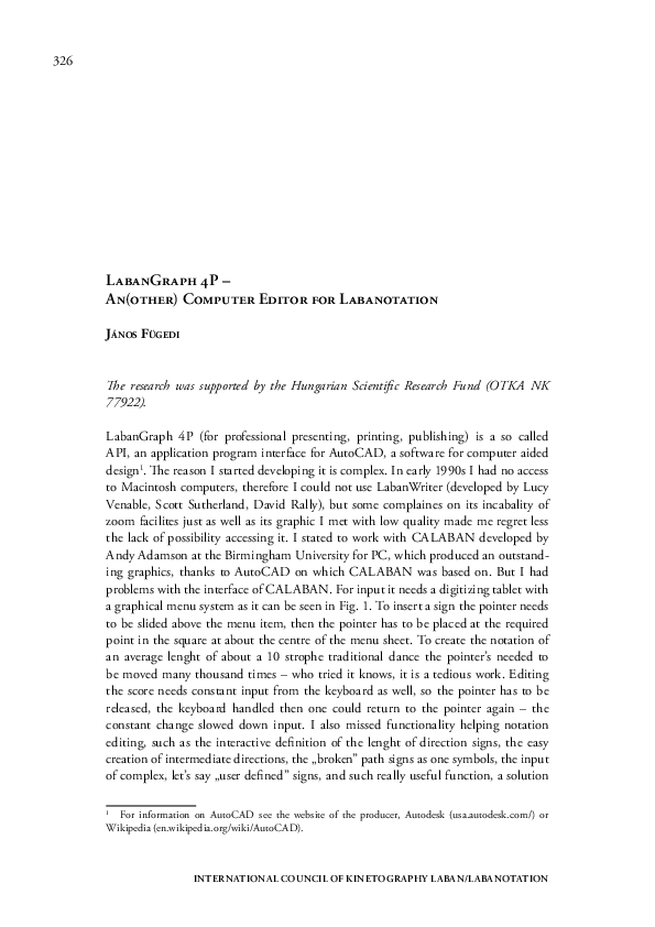 (PDF) LabanGraph 4P – An(other) Computer Editor for Labanotation