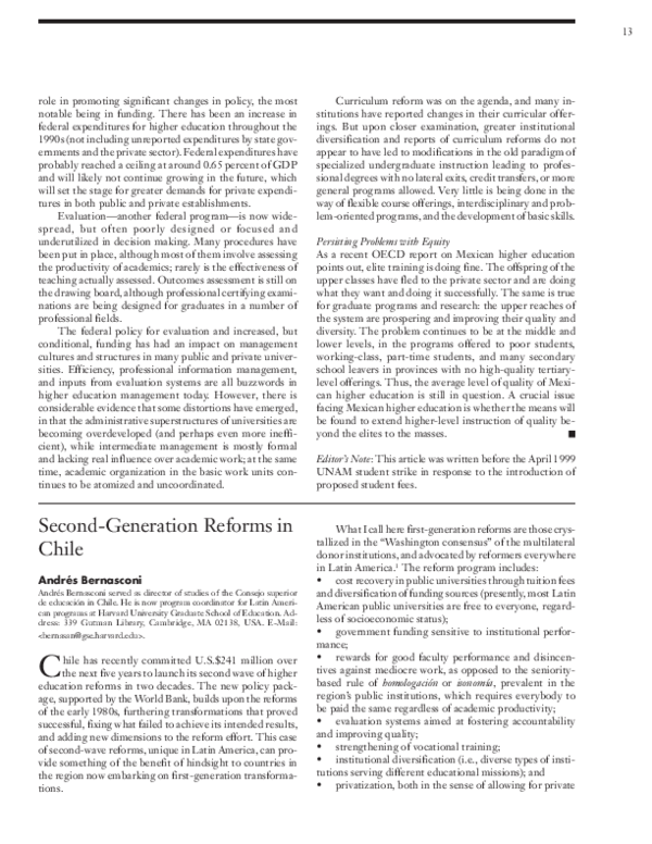 (PDF) Second-Generation Reforms in Chile