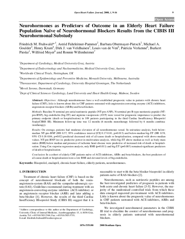 (PDF) Neurohormones as Predictors of Outcome in an Elderly Heart ...