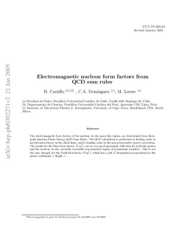 (PDF) Electromagnetic nucleon form factors from QCD sum rules