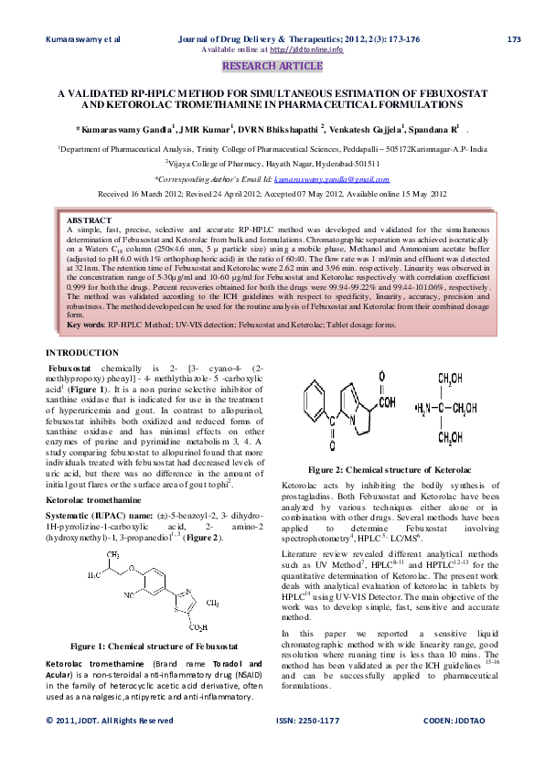 (PDF) A Validated RP-HPLC Method for Simultaneous Estimation of ...