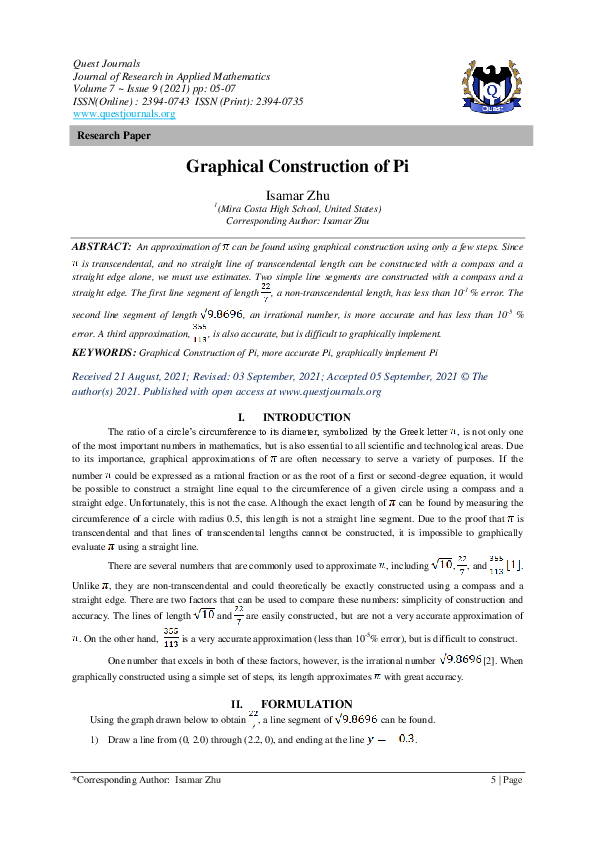 (PDF) Graphical Construction of Pi