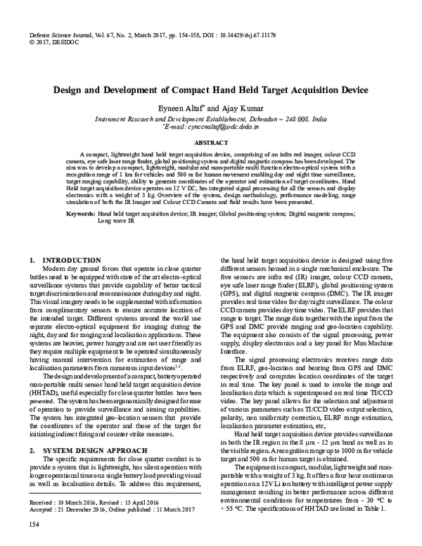 (PDF) Design and Development of Compact Hand Held Target Acquisition Device
