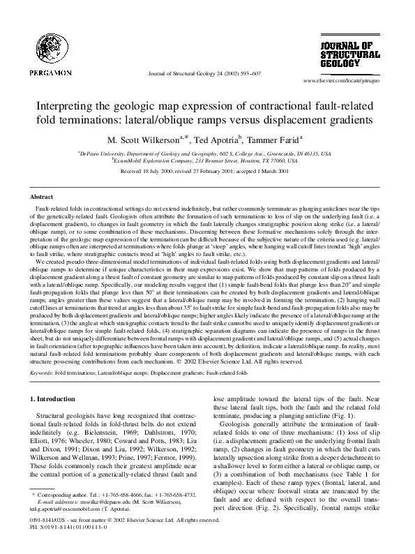 (PDF) Interpreting the geologic map expression of contractional fault ...