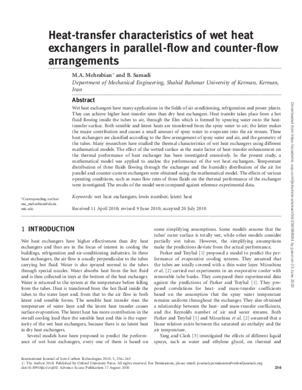 (PDF) Heat-transfer characteristics of wet heat exchangers in parallel ...