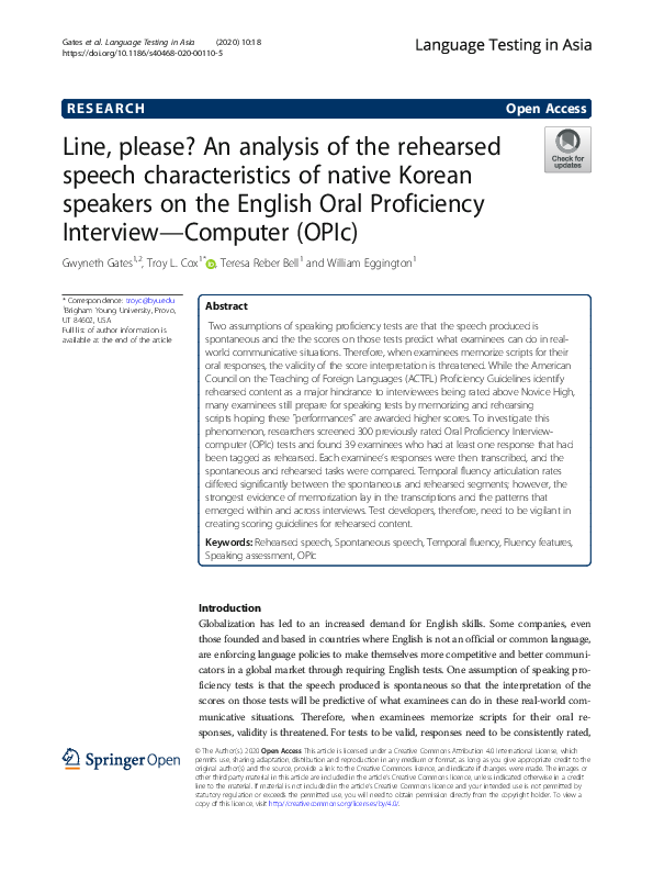 (PDF) Line, please? An analysis of the rehearsed speech characteristics ...