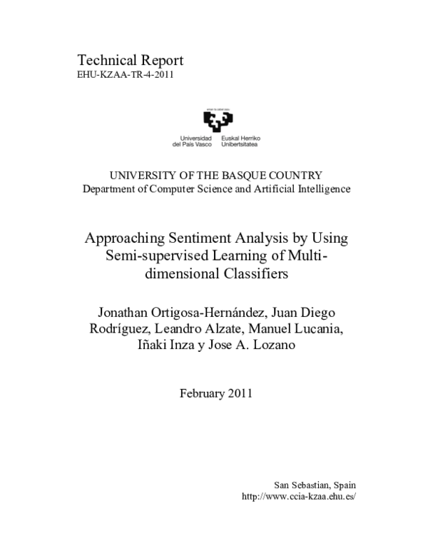 Pdf Approaching Sentiment Analysis By Using Semi Supervised Learning
