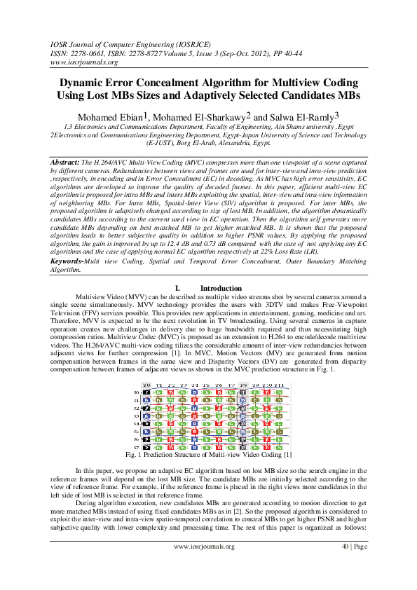 Pdf Dynamic Error Concealment Algorithm For Multiview Coding Using 2822