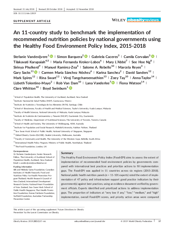 (PDF) An 11-country study to benchmark the implementation of ...