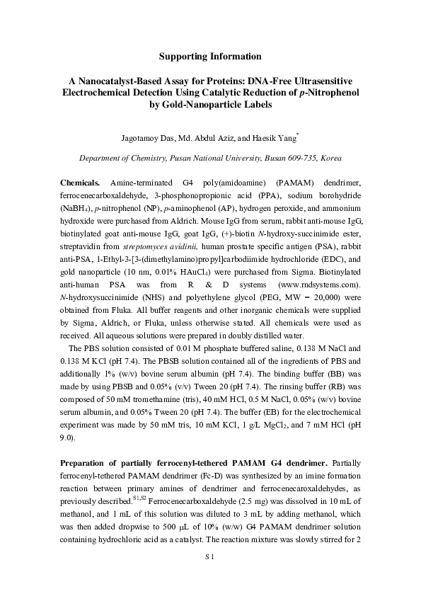 (PDF) A Nanocatalyst-Based Assay for Proteins: DNA-Free Ultrasensitive ...