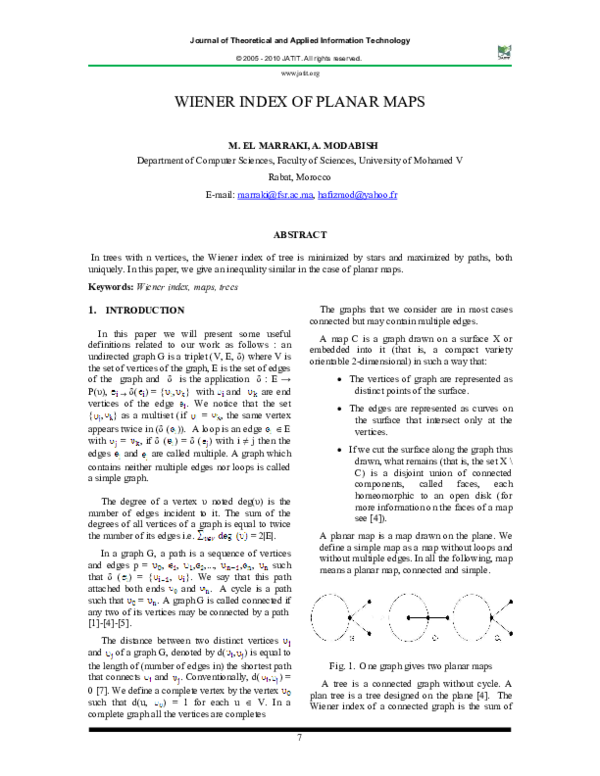 (PDF) Wiener Index of Planar Maps