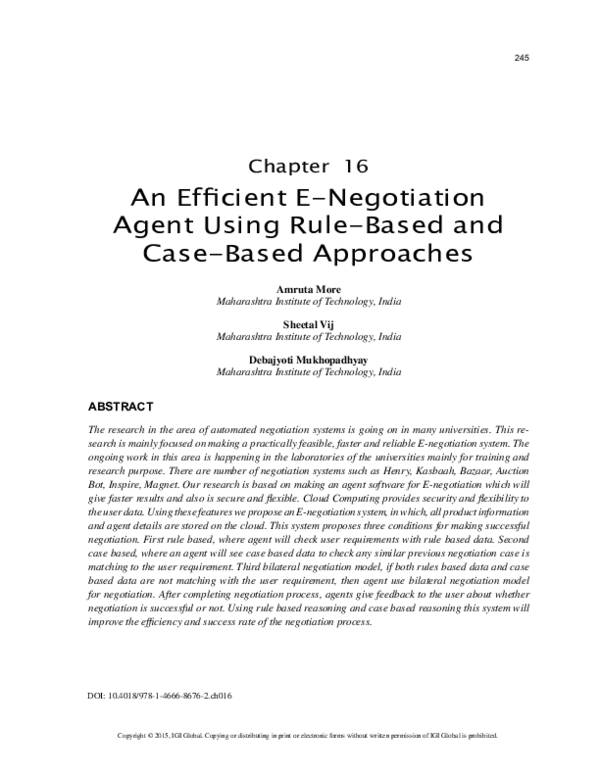 (PDF) An Efficient E-Negotiation Agent Using Rule-Based and Case-Based ... (PDF) An Efficient E-Negotiation Agent Using Rule-Based and Case-Based ...