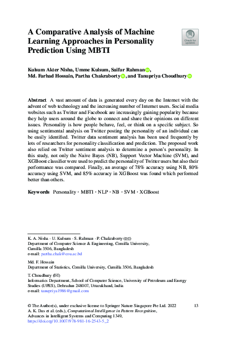 Pdf A Comparative Analysis Of Machine Learning Approaches In