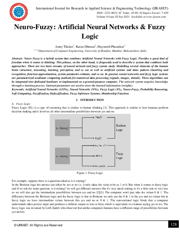 Pdf Neuro Fuzzy Artificial Neural Networks And Fuzzy Logic