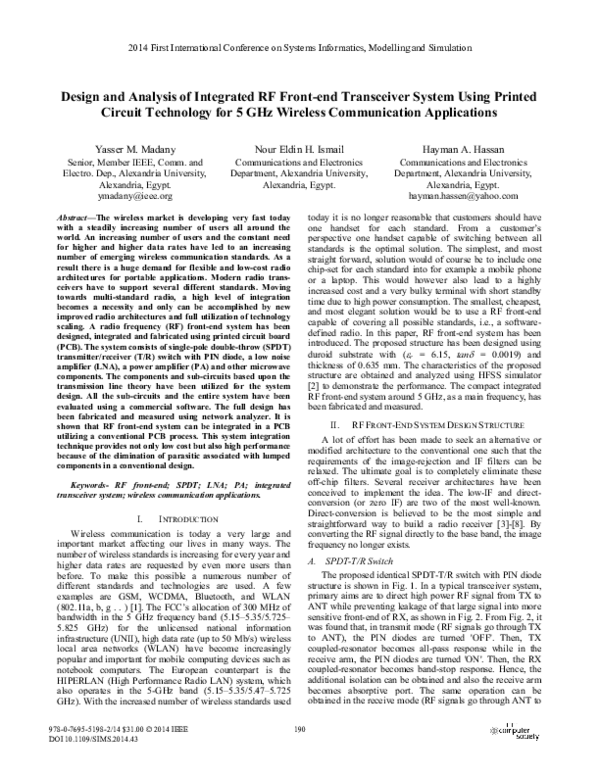 (PDF) Design and Analysis of Integrated RF Front-end Transceiver System Using Printed Circuit ...