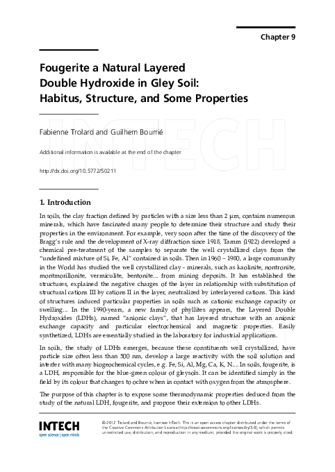 (PDF) Fougerite a Natural Layered Double Hydroxide in Gley Soil ...