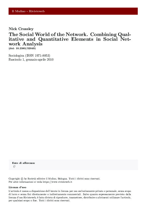 (PDF) The Social World of the Network. Combining Qualitative and ...
