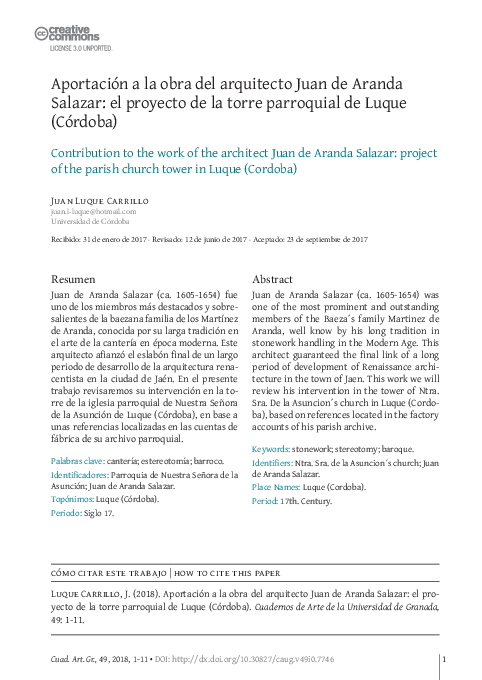 (PDF) Aportación a la obra del arquitecto Juan de Aranda Salazar: el proyecto de la torre ...