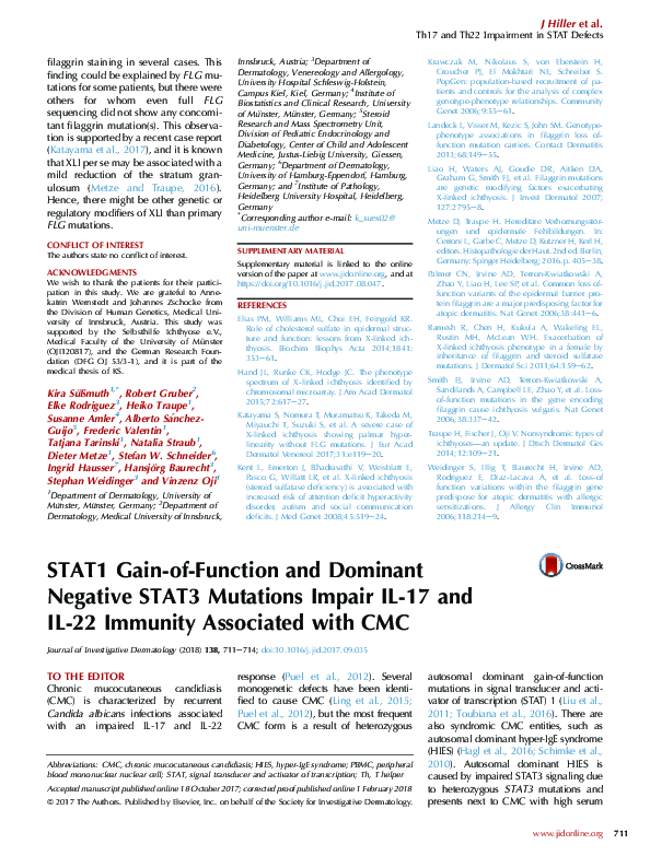 (PDF) STAT1 gain of function and STAT3 loss of function mutations ...
