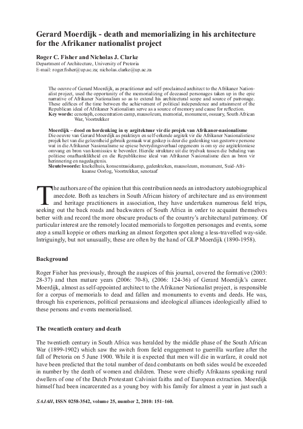 (PDF) Gerard Moerdijk-death and memorializing in his architecture for ...