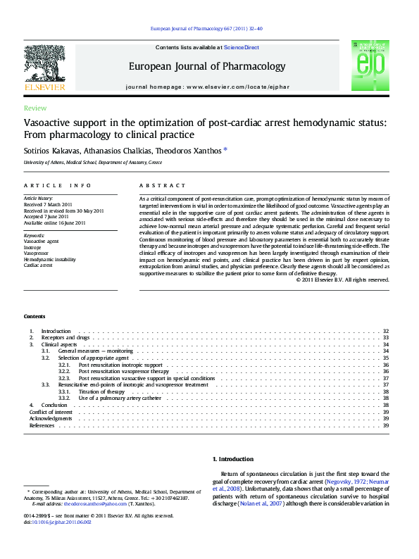 (PDF) Vasoactive support in the optimization of post-cardiac arrest ...