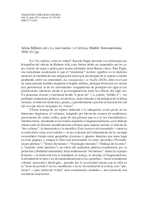 (PDF) La vanguardia y su huella, Selena Millares (ed) Madrid ...