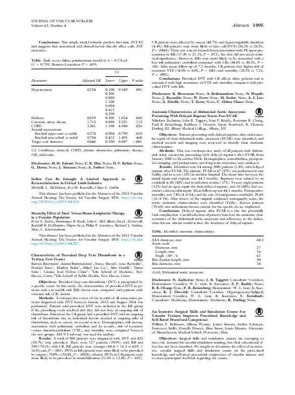 (PDF) Characteristics of Provoked Deep Vein Thrombosis in a Tertiary ...